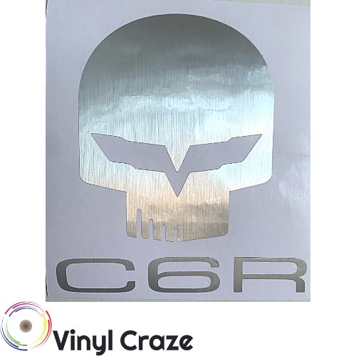 Chevrolet Corvette Jake Skull C6R Decal in Chrome Vinyl w/ Free Shipping!