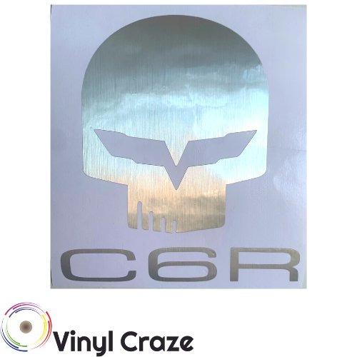 Chevrolet Corvette Jake Skull C6R Decal in Chrome Vinyl w/ Free Shipping!