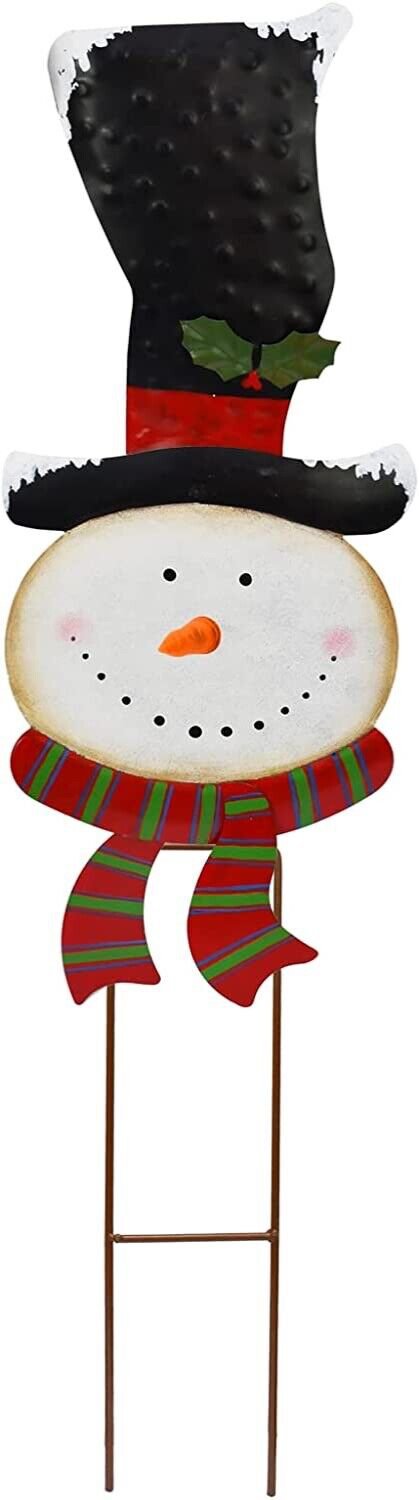 Blinking Nose Snowman Garden Stake Christmas Outdoor Stake Decor ...