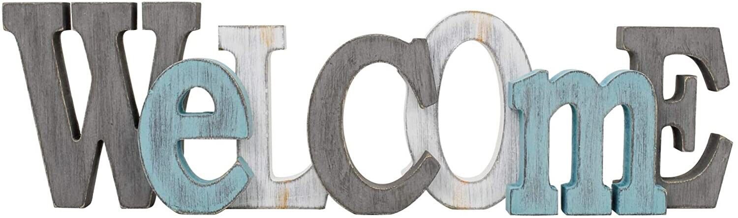 Cutout Letters Freestanding Block Word Sign Hanging Ornament Table Shelf...