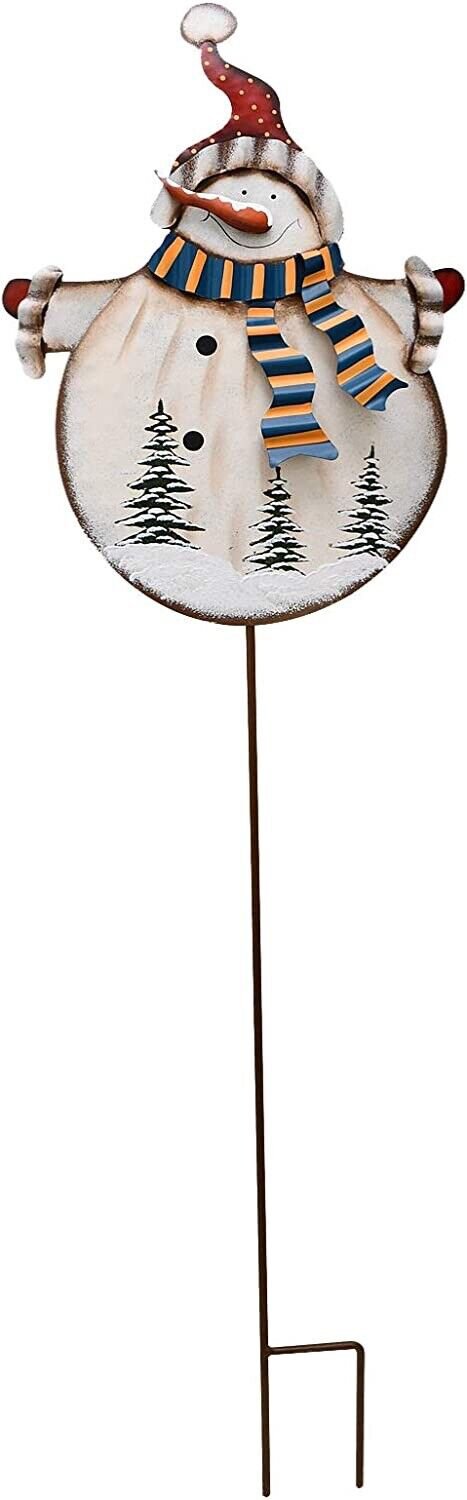 Christmas Snowman Garden Stake Decor Snowman Decoration, Outdoor Metal ...