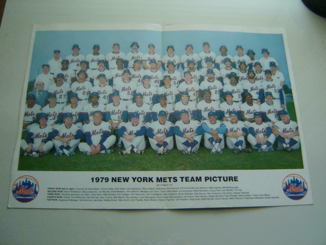 1979 NY METS Team Picture POSTER Folded Congratulations Willie Mays 10 ...