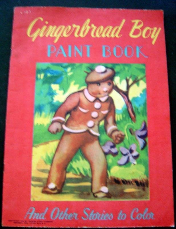 The GINGERBREAD BOY Paint BOOK Black Sambo Goody Two Shoes to Color ...