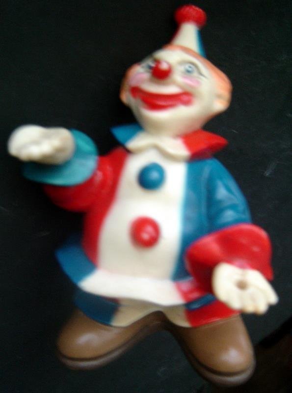 1977 Plastic CLOWN Cake TOPPER by Wilton Hong Kong 4" Tall