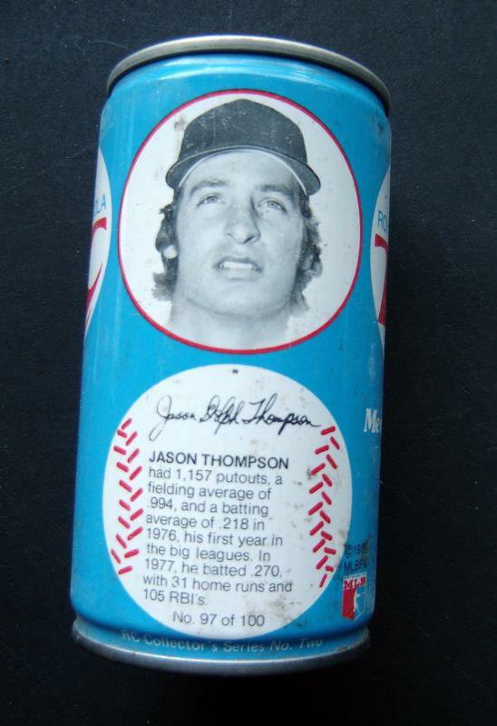 1978 RC Royal Crown Cola 12 Oz Can Baseball JASON THOMPSON # 97 of 100