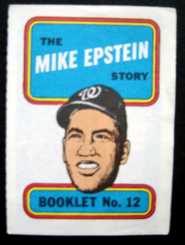 1970 The Mike EPSTEIN Story 8 Page Cartoon BOOKLET # 12 Washington Senators