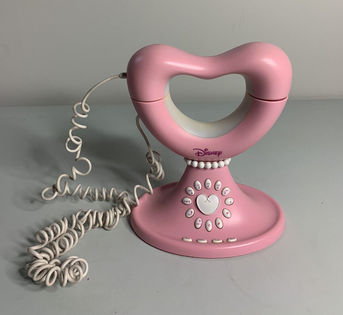 Vintage Disney Princess Pink French Style Corded Push Button Telephone