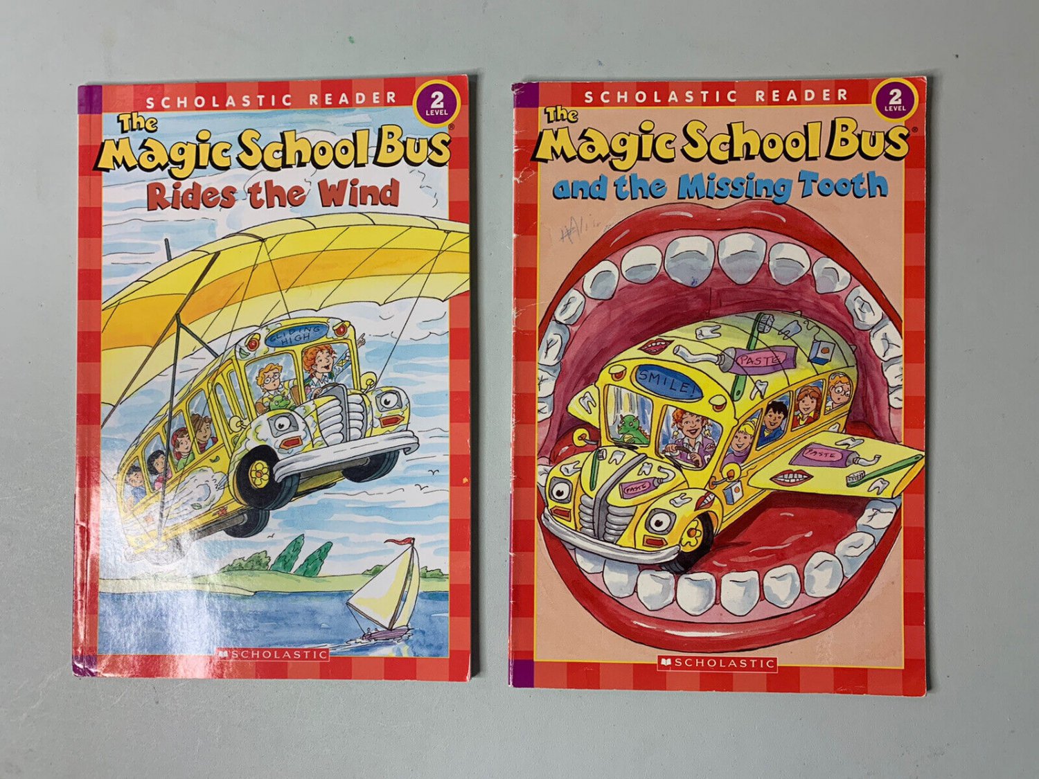 Lot Of 2 The Magic School Bus Vintage Books Rides the wind And the ...