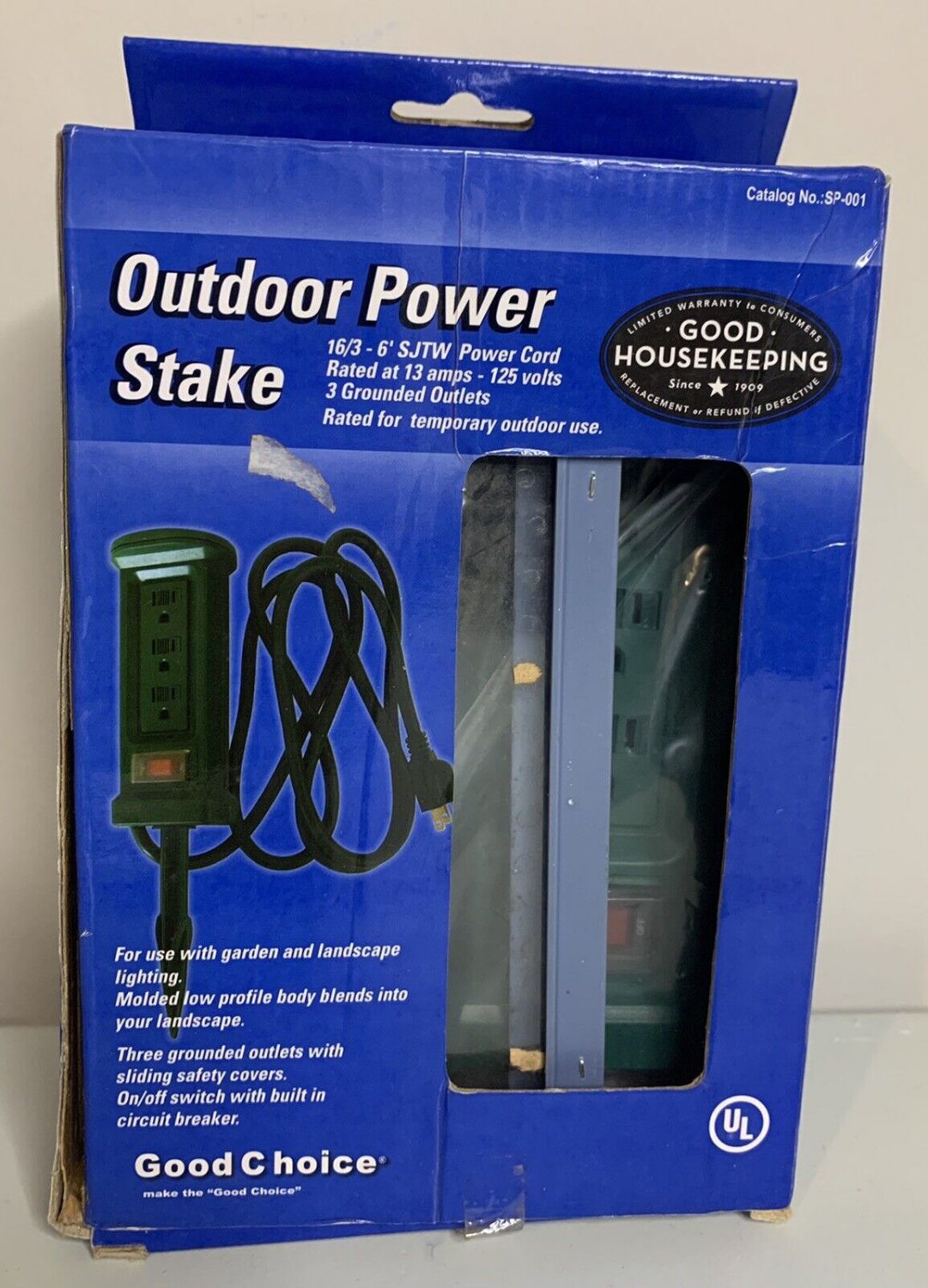 Outdoor Power Stake With Sliding Safety Covers