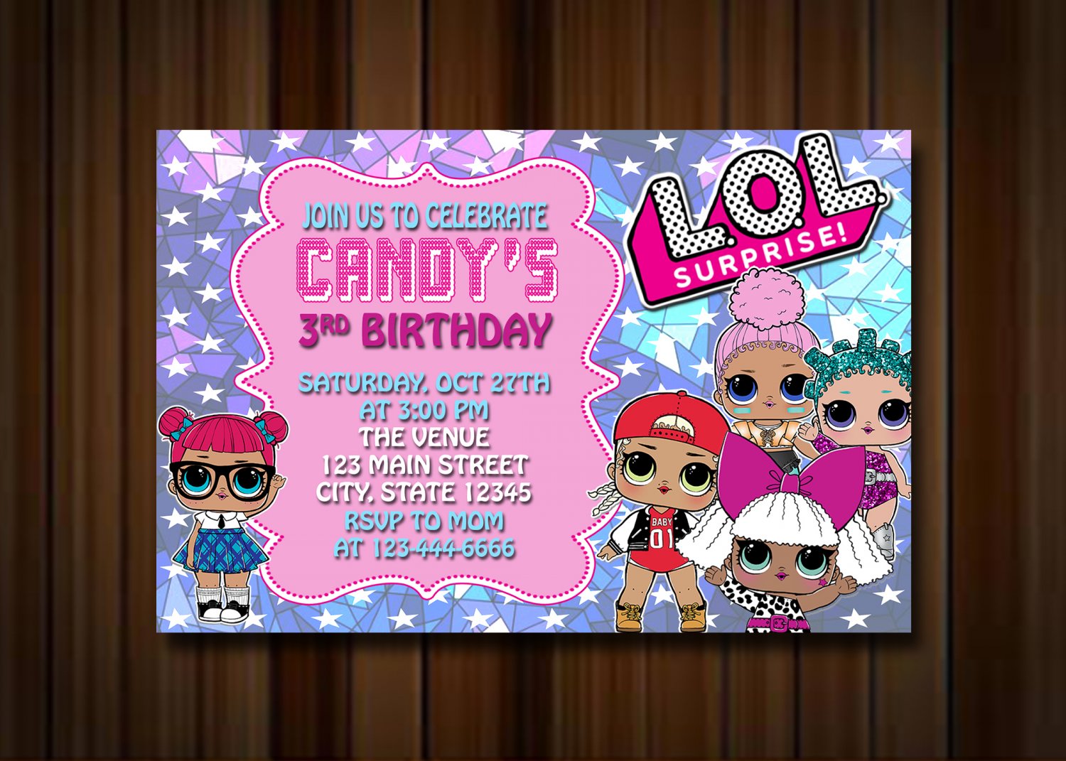 Birthday Invitation, Lol Doll Invitations