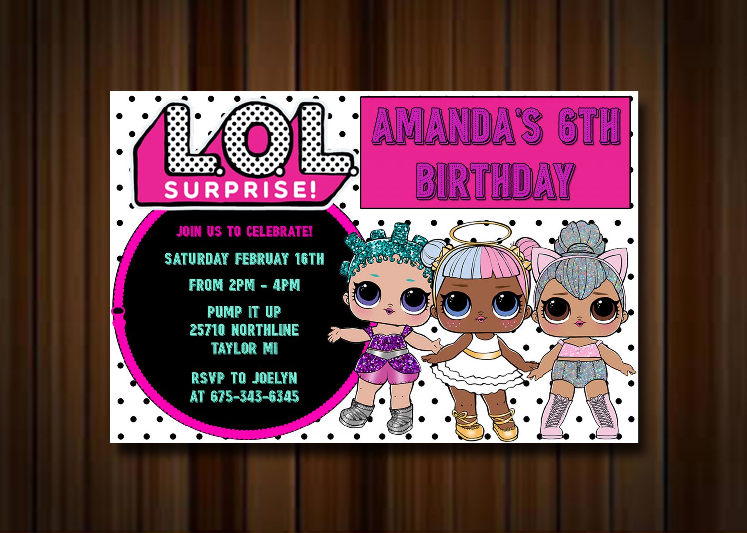 Birthday Invitation, Lol Doll Invitations