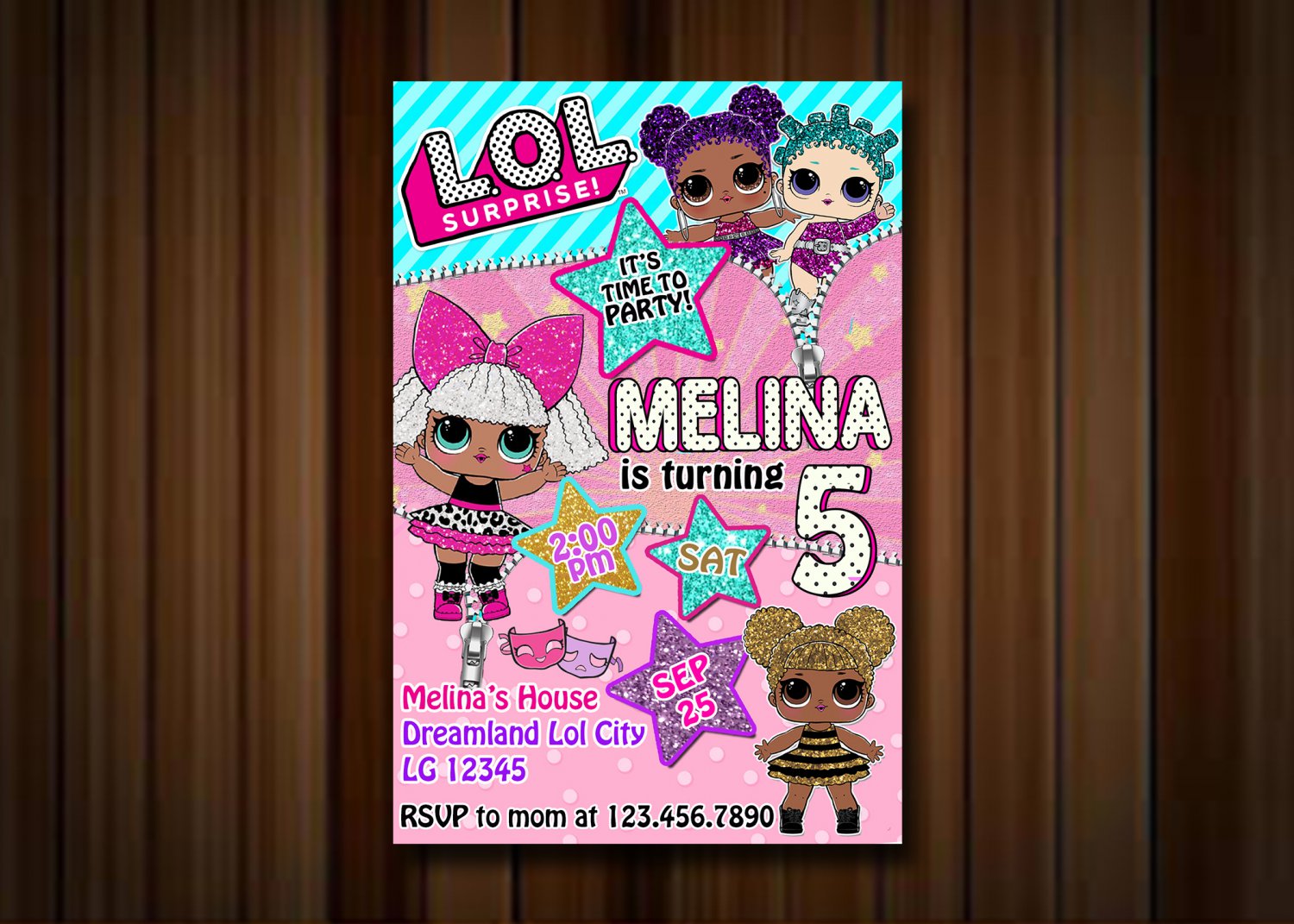 Birthday Invitation, Lol Doll Invitations