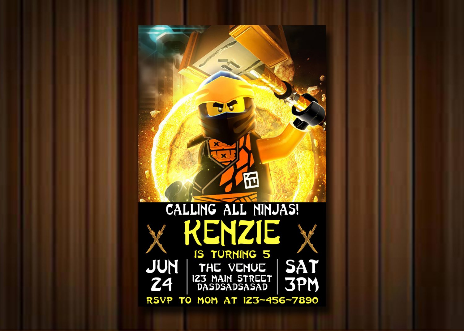 Ninjago Invitations. Ninja go Birthday Invitation, Party Invite ...