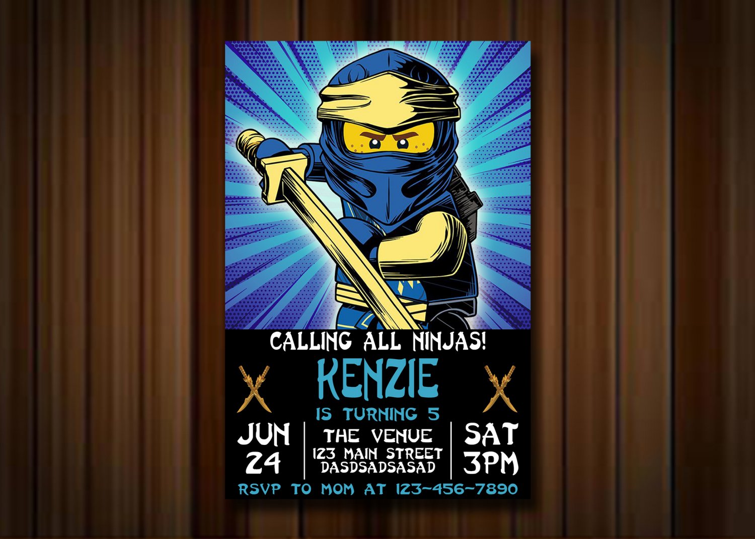 Ninjago Invitations. Ninja go Birthday Invitation, Party Invite ...