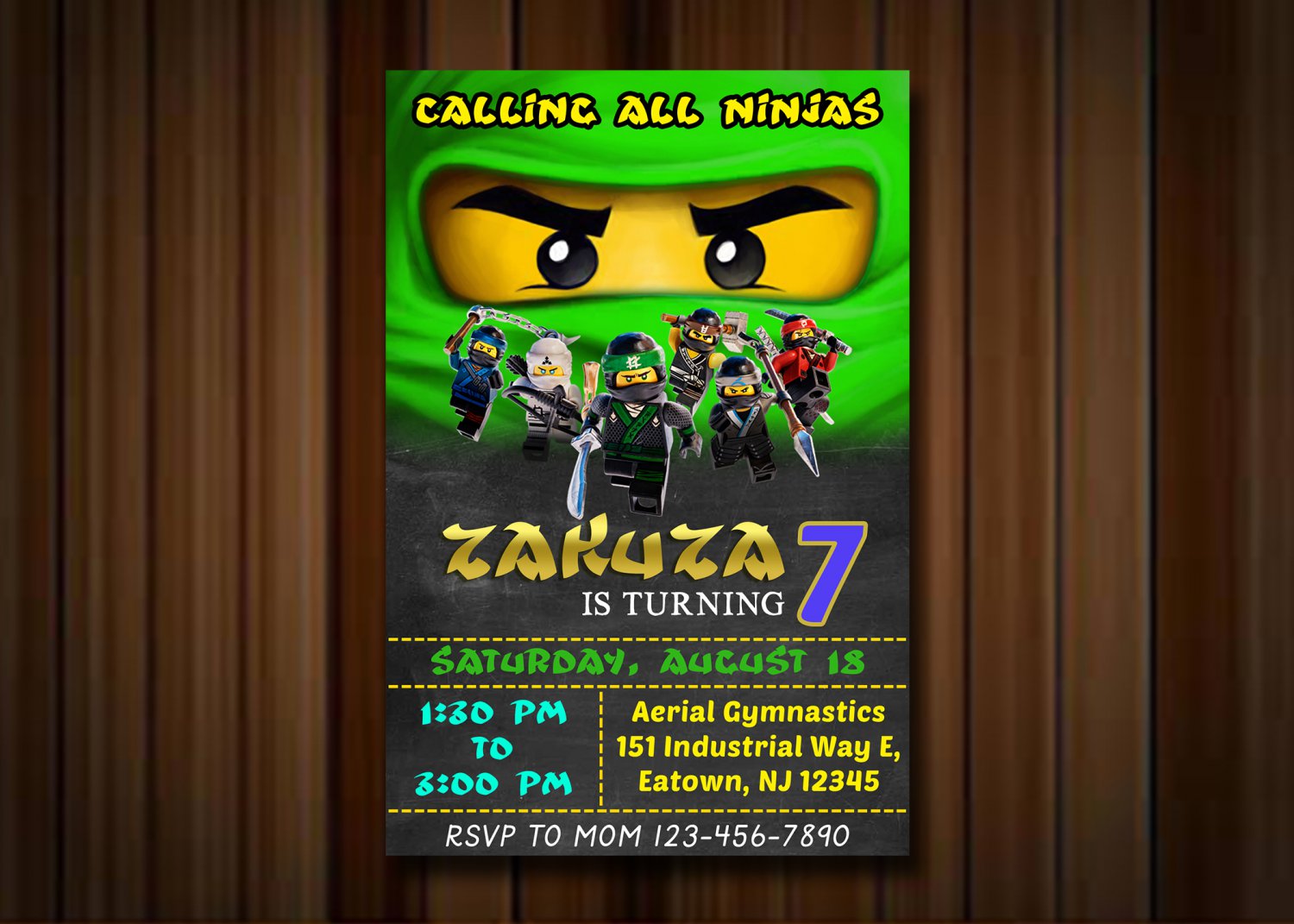 Ninjago Invitations. Ninja go Birthday Invitation, Party Invite ...