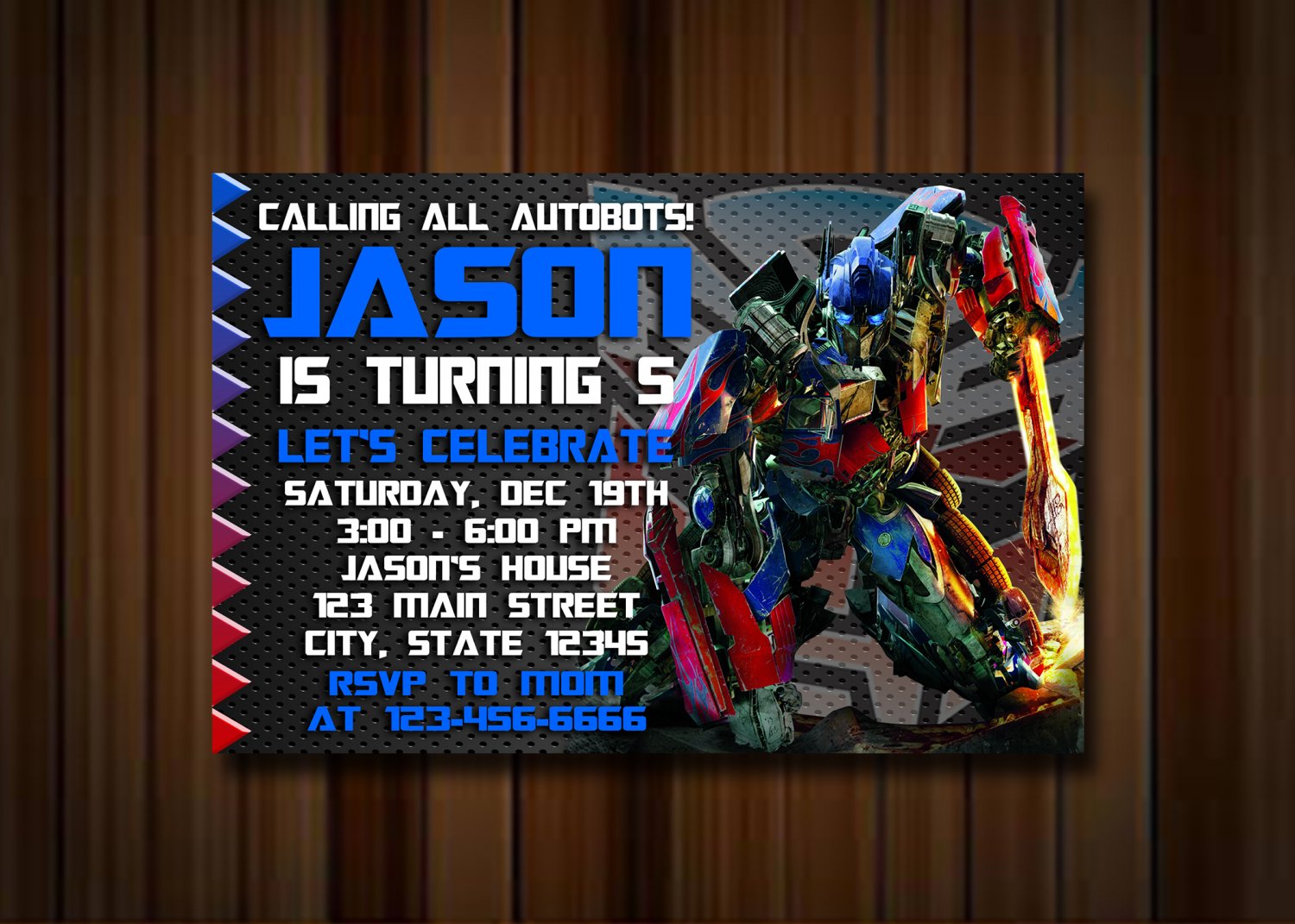 Transformers Birthday Invitation, transformers invitation, transformers