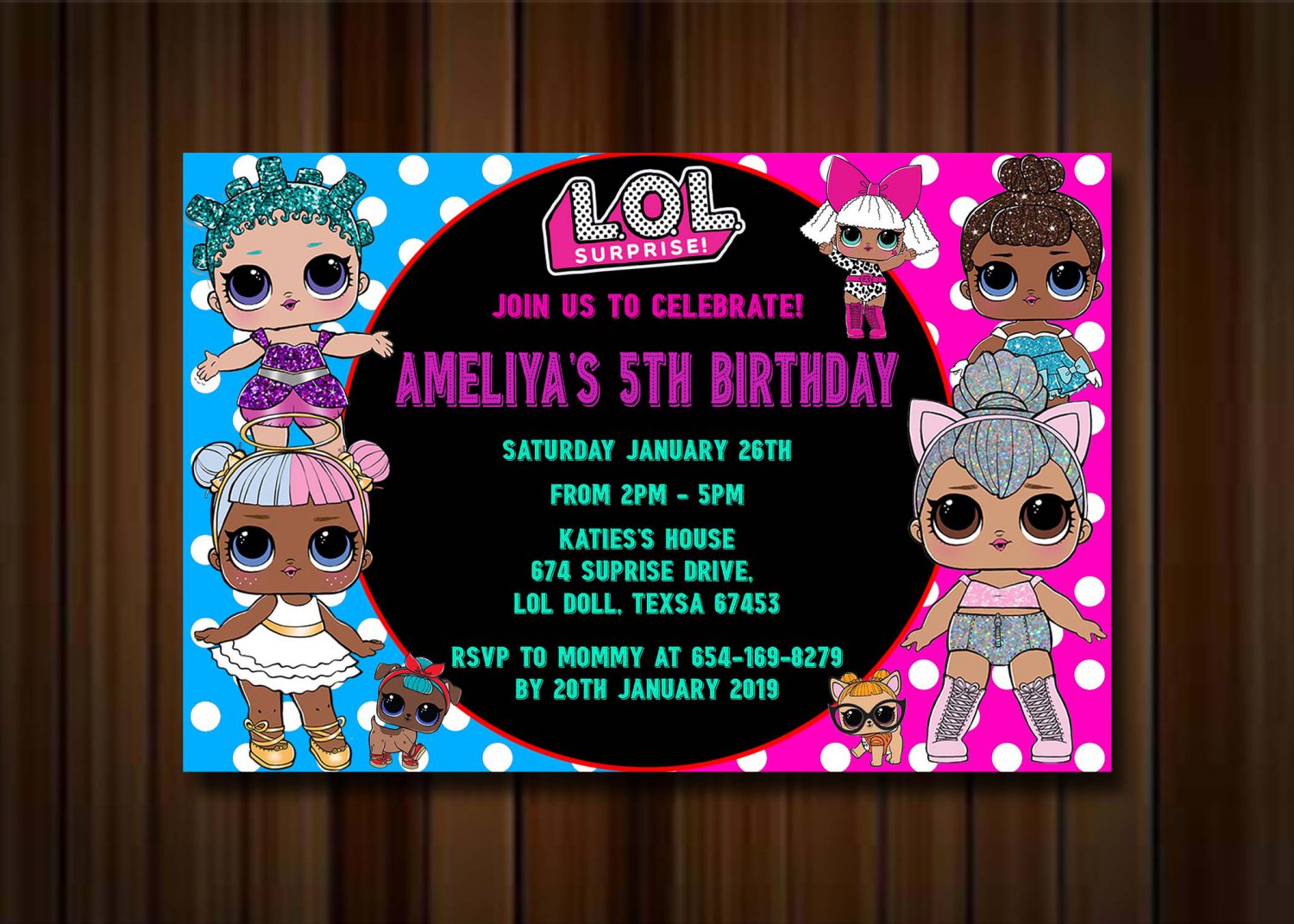 Birthday Invitation, Lol Doll Invitations