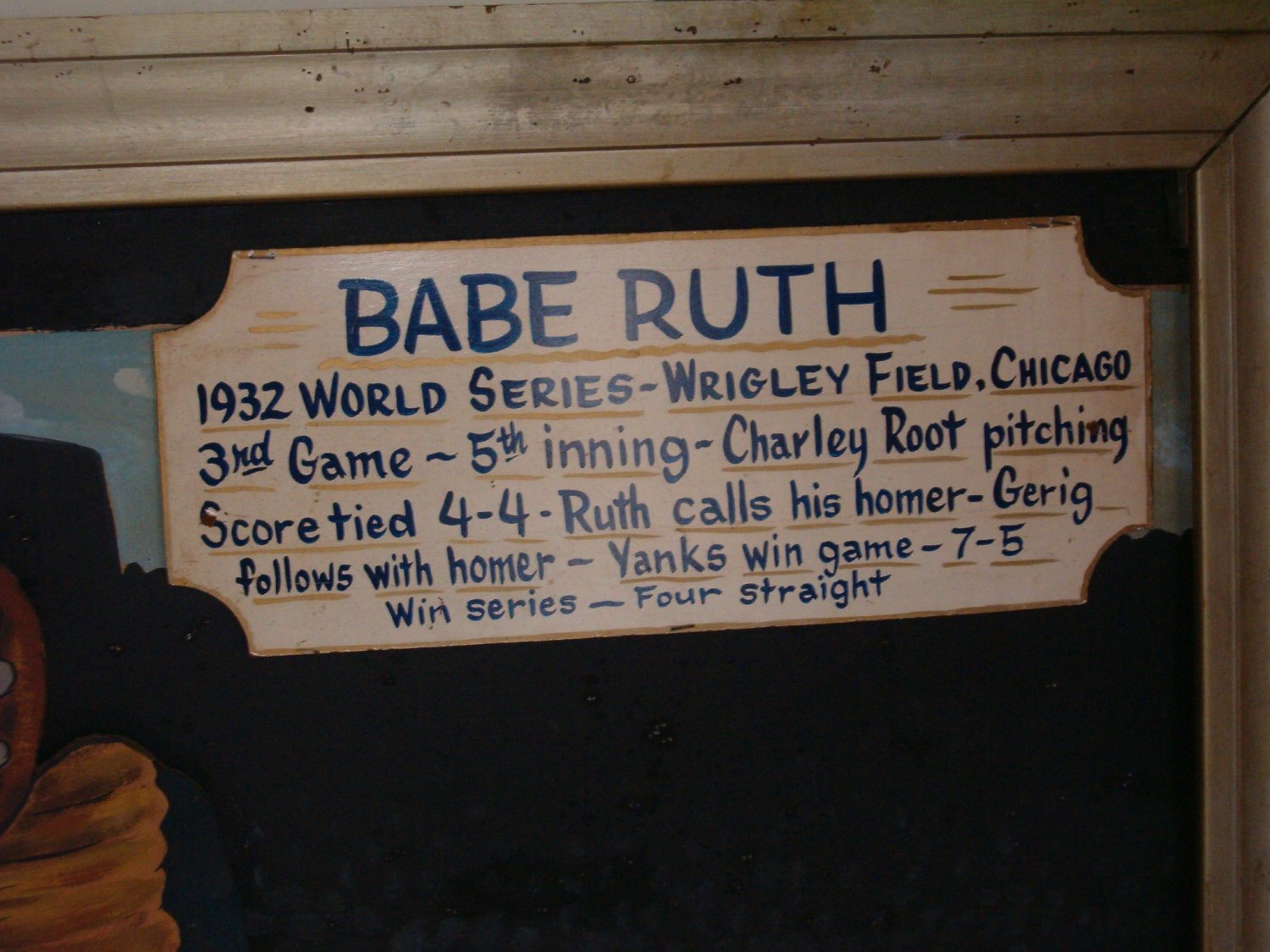 Babe Ruth (Babe Ruth's Called Shot) World Series Baseball Painting 1932