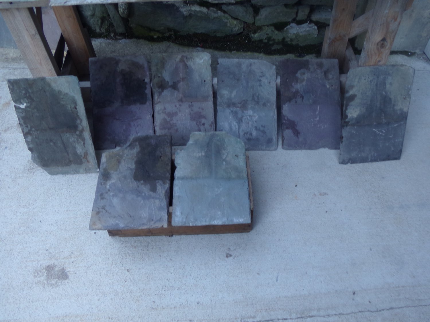 Vintage Box of Roof Slate for Repurpose
