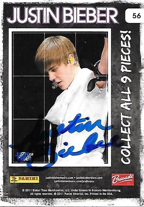 JUSTIN BIEBER Hand Signed Color Photo Card AMAZING PRICE - ONE OF A ...