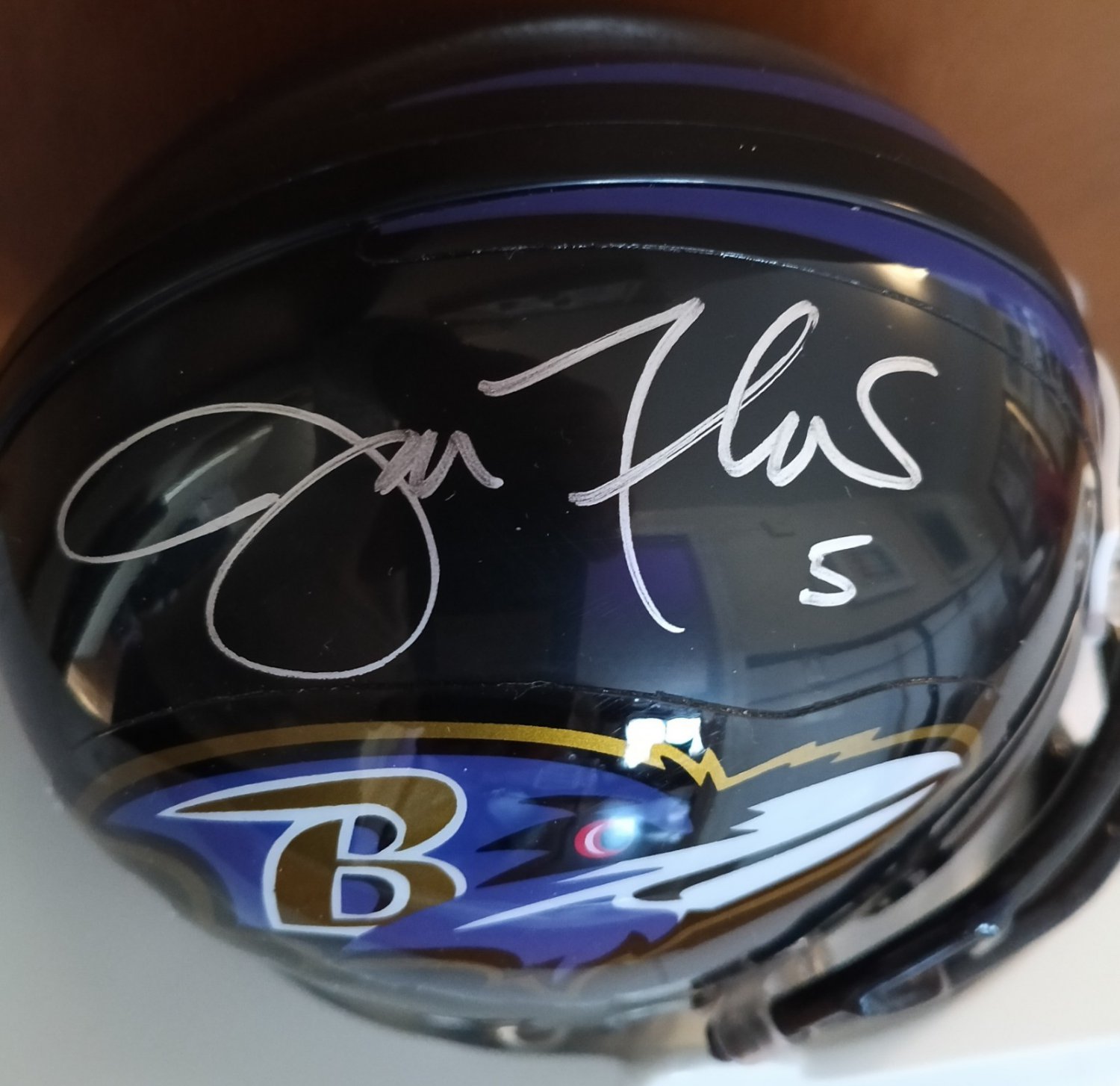 JOE FLACCO SIGNED BALTIMORE RAVENS MINI HELMET SUPER BOWL MVP QB ...