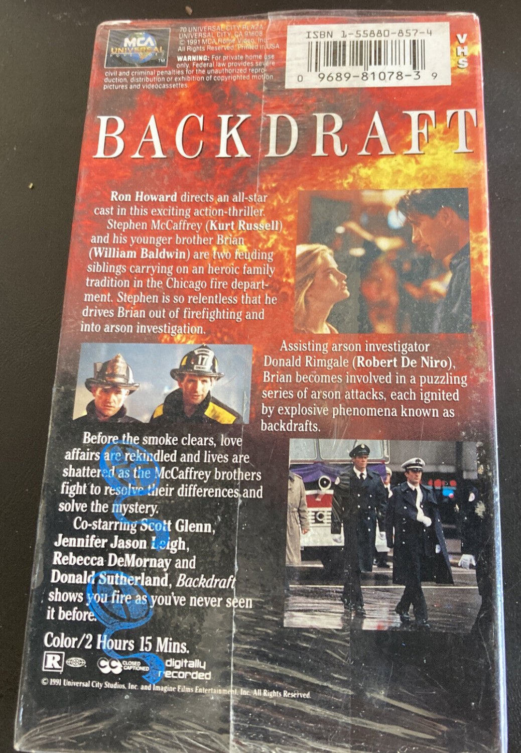 Backdraft (VHS, R, 1991) William Baldwin, Kurt Russell, Scott Glenn ...