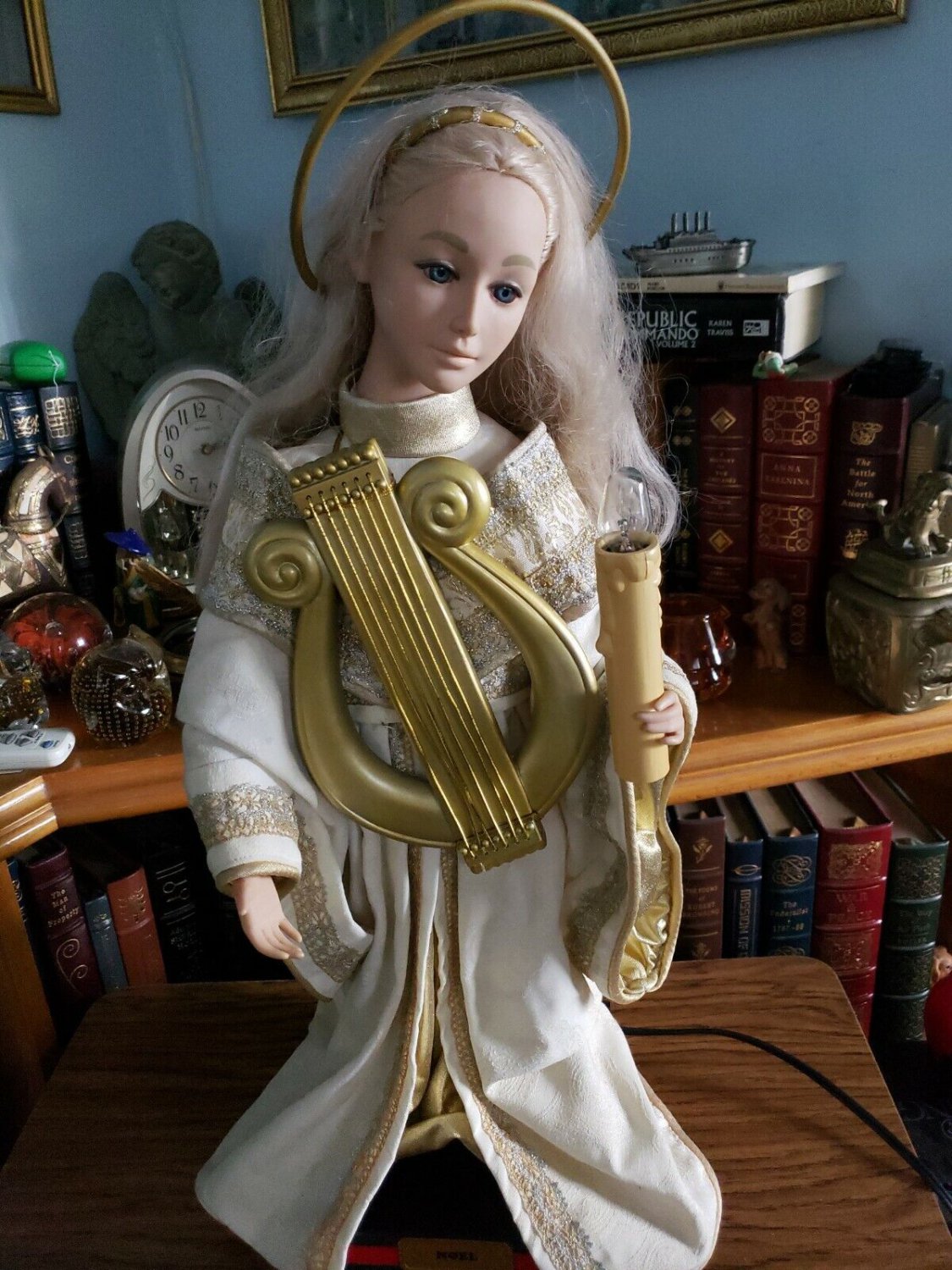 1993 ANIMATED LIGHTED ANGEL DOLL CHRISTMAS NOEL BY HOLIDAY CREATIONS 26"