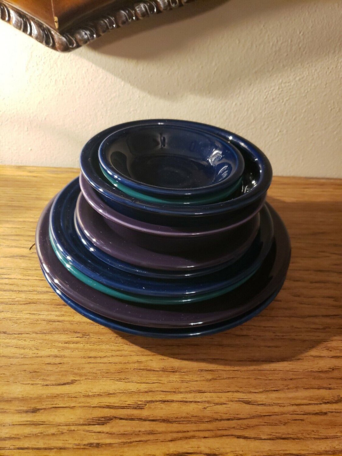 10 piece FIESTAWARE Cobalt Blue Purple Green
