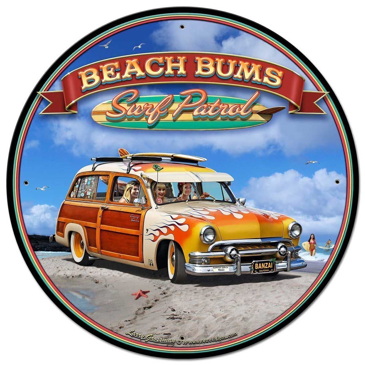 1951 Surf Woody Vintage Vinyl Decal Sticker Waterproof