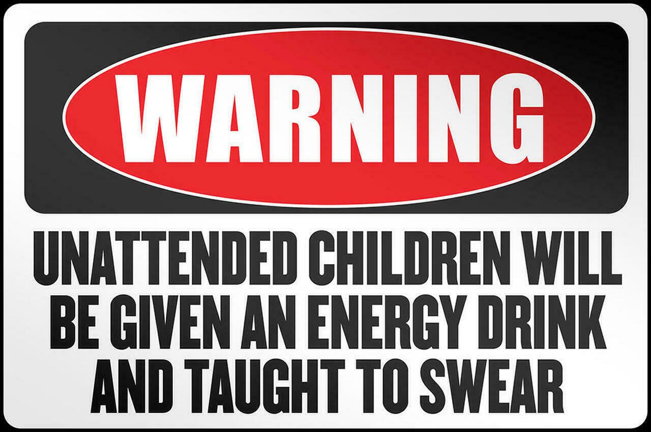Warning Unattended Children Vinyl Decal Sticker Waterproof