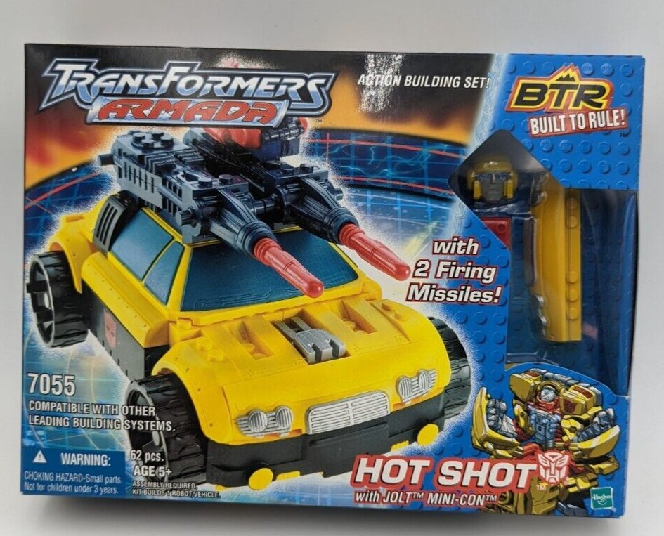 Vintage toy 2003 Hasbro BTR Transformers Armada Hot Shot w/ Jolt Mini ...