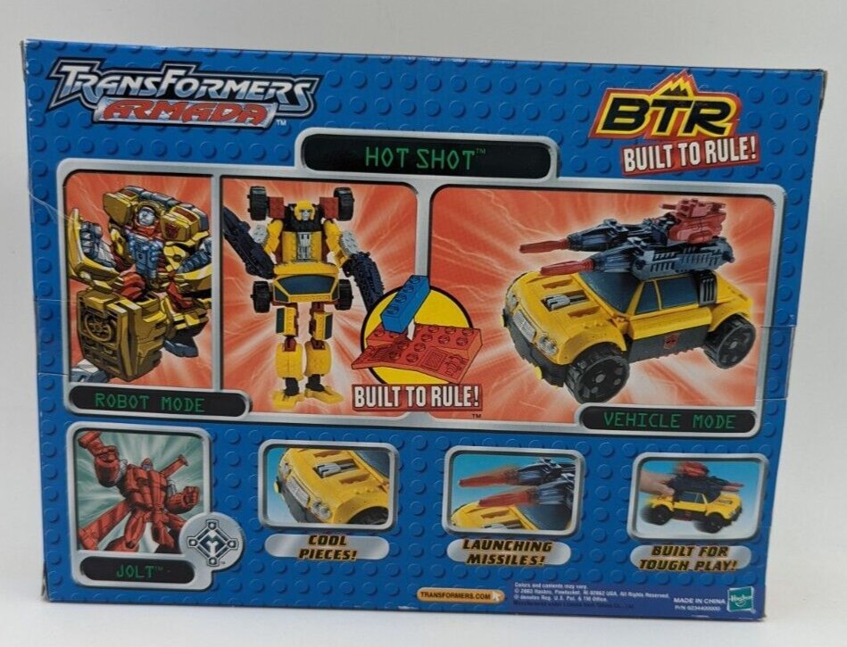 Vintage toy 2003 Hasbro BTR Transformers Armada Hot Shot w/ Jolt Mini ...