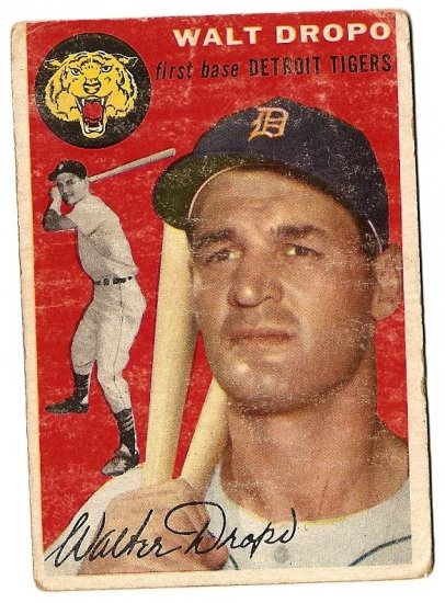1954 Topps baseball card #18 Walt Dropo Detroit Tigers Good condition