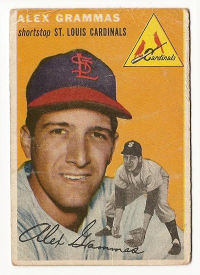 1954 Topps baseball card #151 Alex Grammas F/G St. Louis cardinals