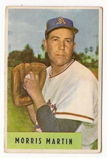 1954 Bowman baseball card #179 (B) Morris Martin VG