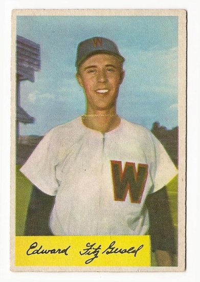 1954 Bowman baseball card #168 Ed Fitzgerald VG/EX