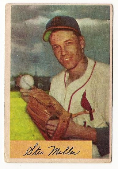 1954 Bowman baseball card #158 Stu Miller VG