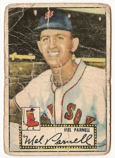 1952 (original) Topps baseball card #30 (B) Mel Parnell F/G red back