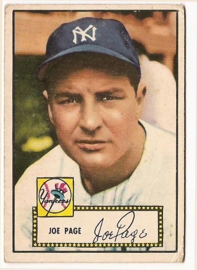 1952 (original) Topps baseball card #48 Joe Page (corrected) VG red back