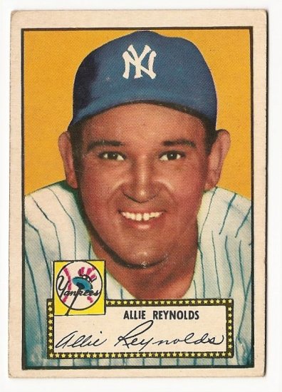 1952 (original) Topps baseball card #67 Allie Reynolds EX red back
