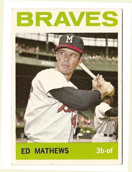1964 Topps baseball card #35 Eddie Ed Mathews EX Milwaukee Braves