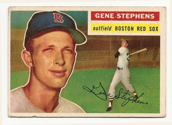 1956 Topps baseball card #313 Gene Stephens VG Boston Red Sox