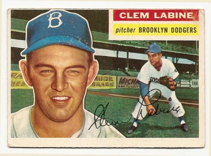 1956 Topps baseball card #295 Clem Labine VG Brooklyn Dodgers