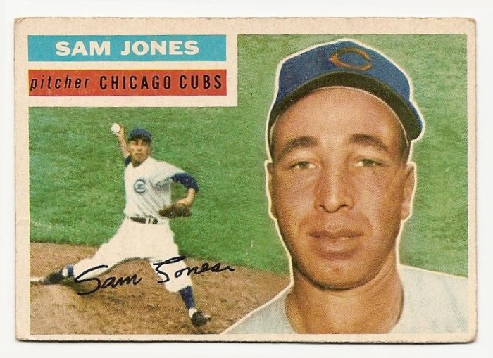 1956 Topps baseball card #259 Sam Jones VG Chicago Cubs