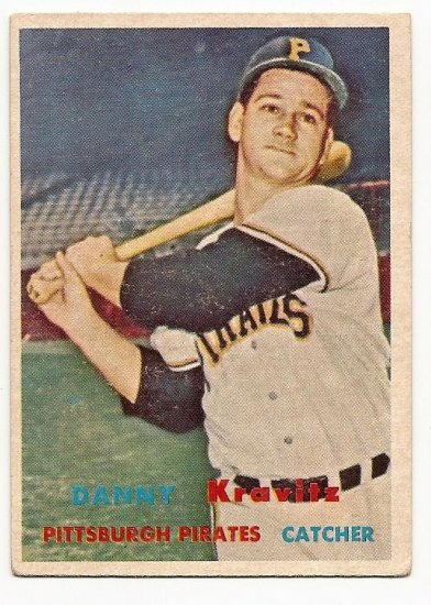 1957 Topps baseball card #267 Danny Kravitz VG