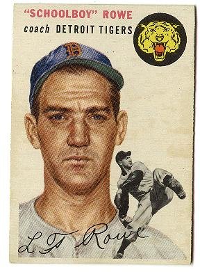 1954 Topps baseball card #197 (C) Schoolboy Rowe EX Detroit Tigers