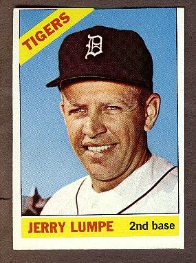 1966 Topps baseball card #161 Jerry Lumpe EX/NM (miscut) Detroit Tigers