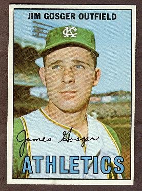 1967 Topps baseball card #17 (C) Jim Gosger NM Kansas City A's