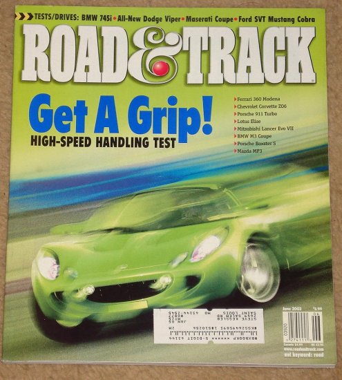 Road & Track magazine June 2002 High Speed handling test BMW 745i Dodge ...