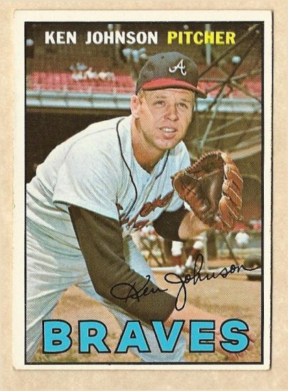 1967 Topps baseball card #101 Ken Johnson VG/EX Atlanta Braves